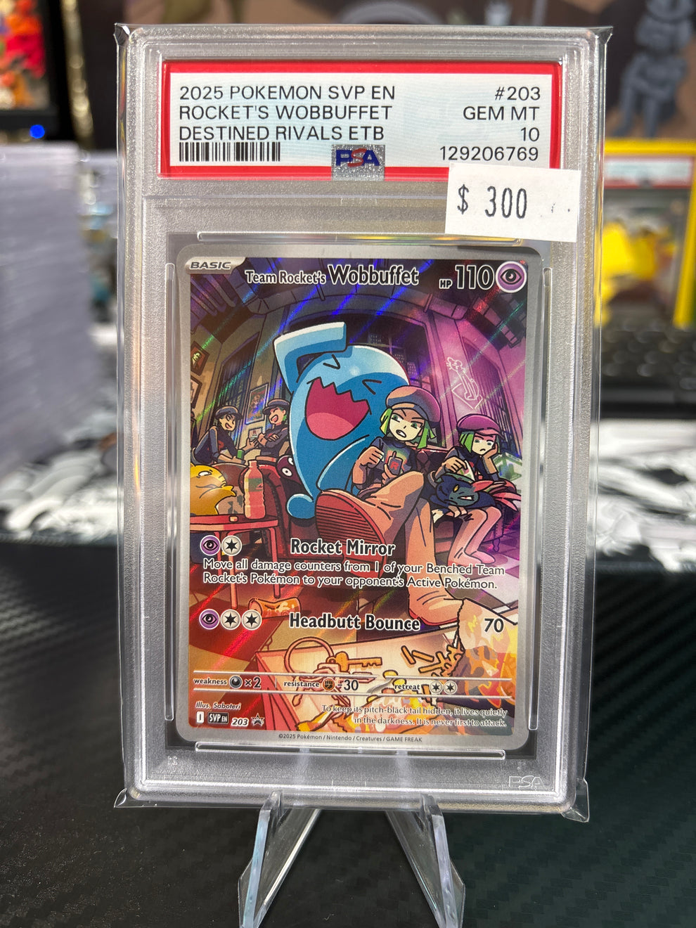 Team Rocket’s Wobbuffet Promo #203 - Destined Rivals ETB - PSA 10 ...